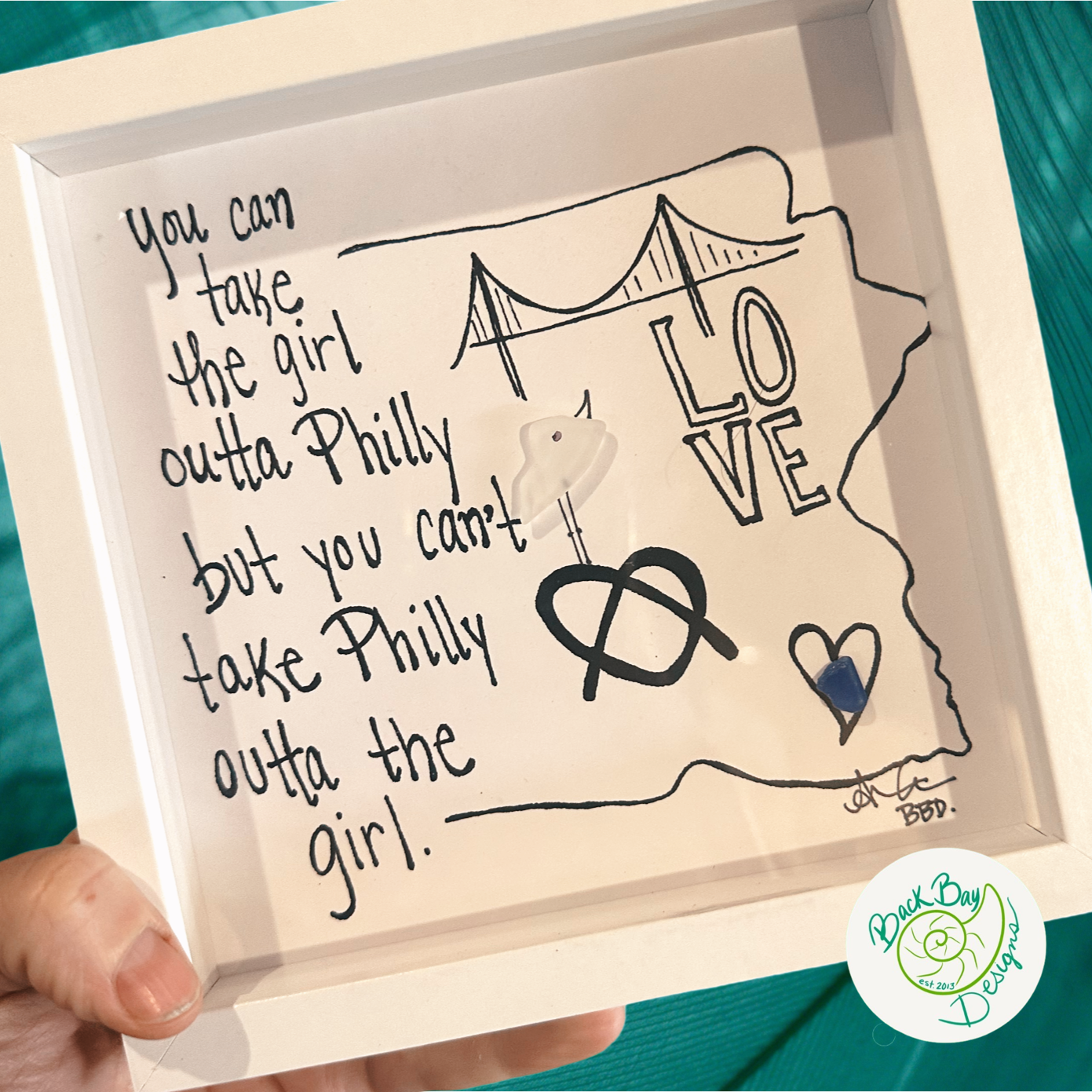 Gifts for Philly Girl - Sea Glass Art - Back Bay Designs