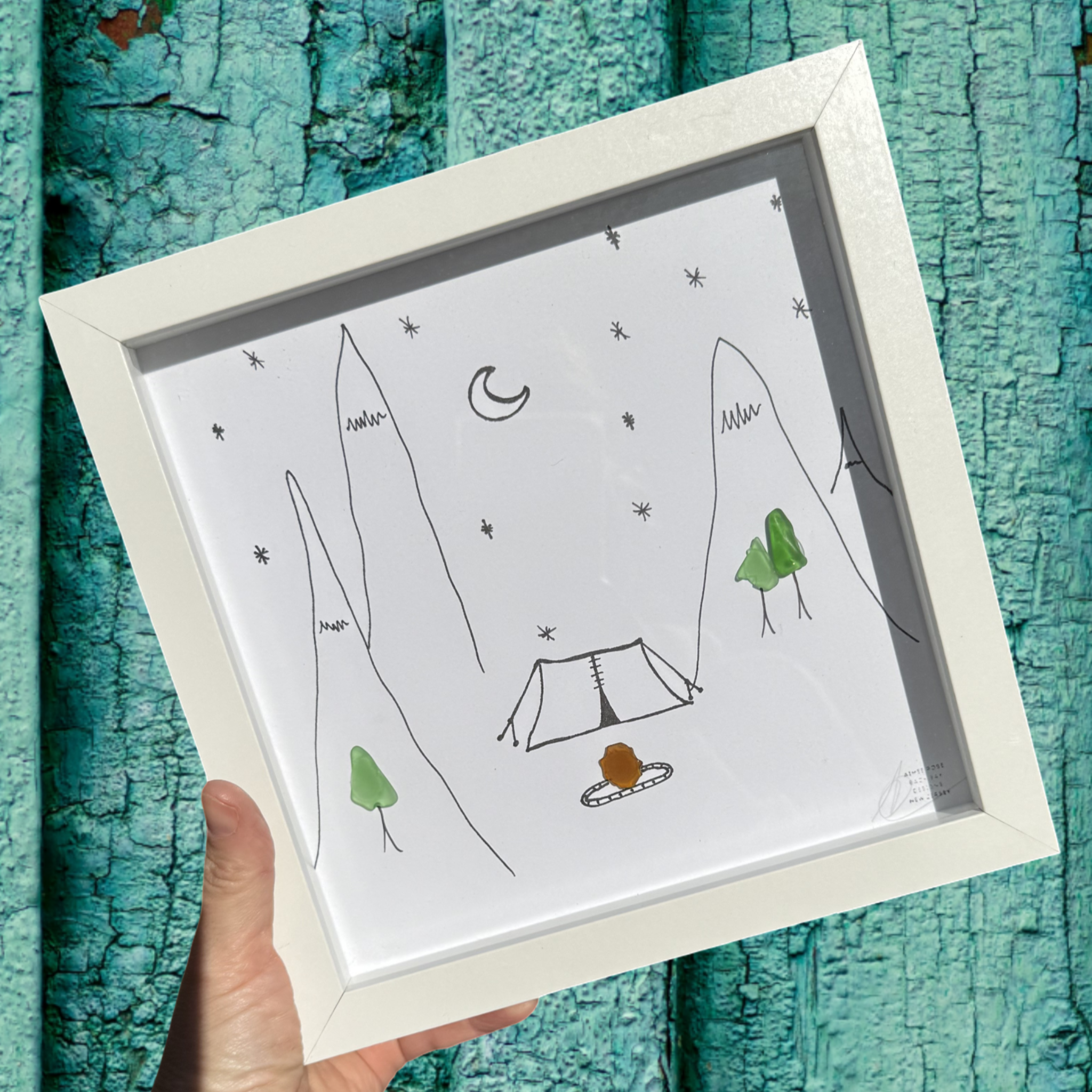 Mountain Camp - Sea Glass Art, Nature Bedroom Decor, Camping Travel ...